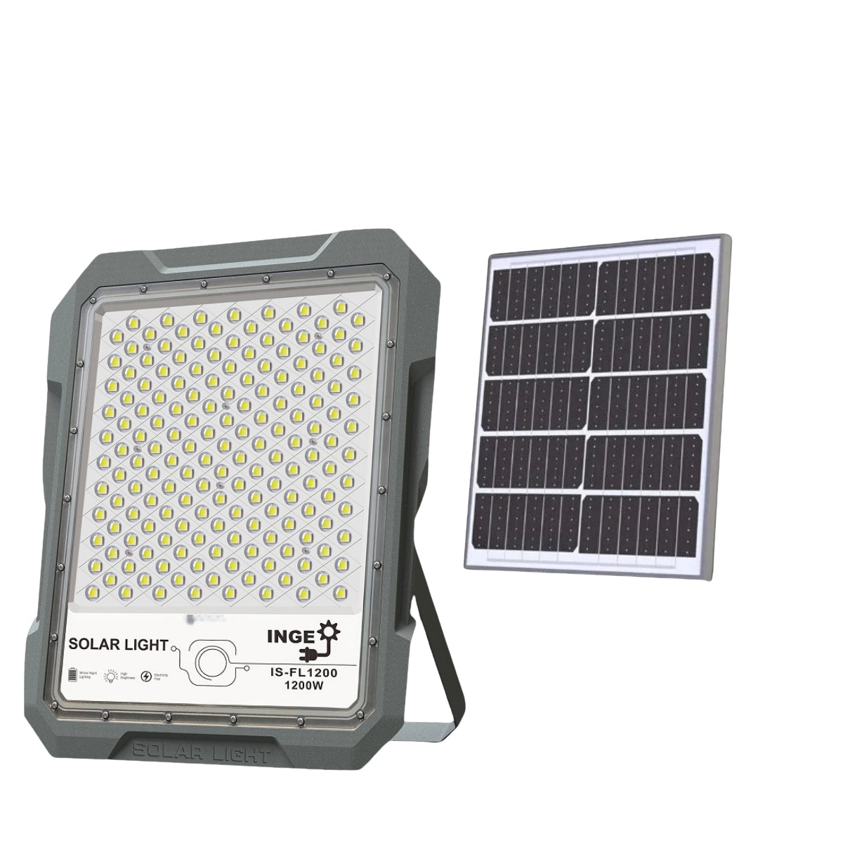 Inge 1200W LED Cool White Solar Light with Motion Sensor – Crystal ...